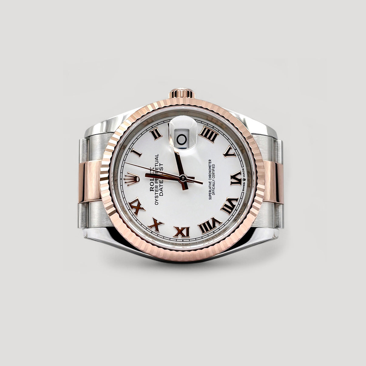 Mint Rolex Datejust White Roman Oyster 36mm 126231 – Peng Kwee Watches