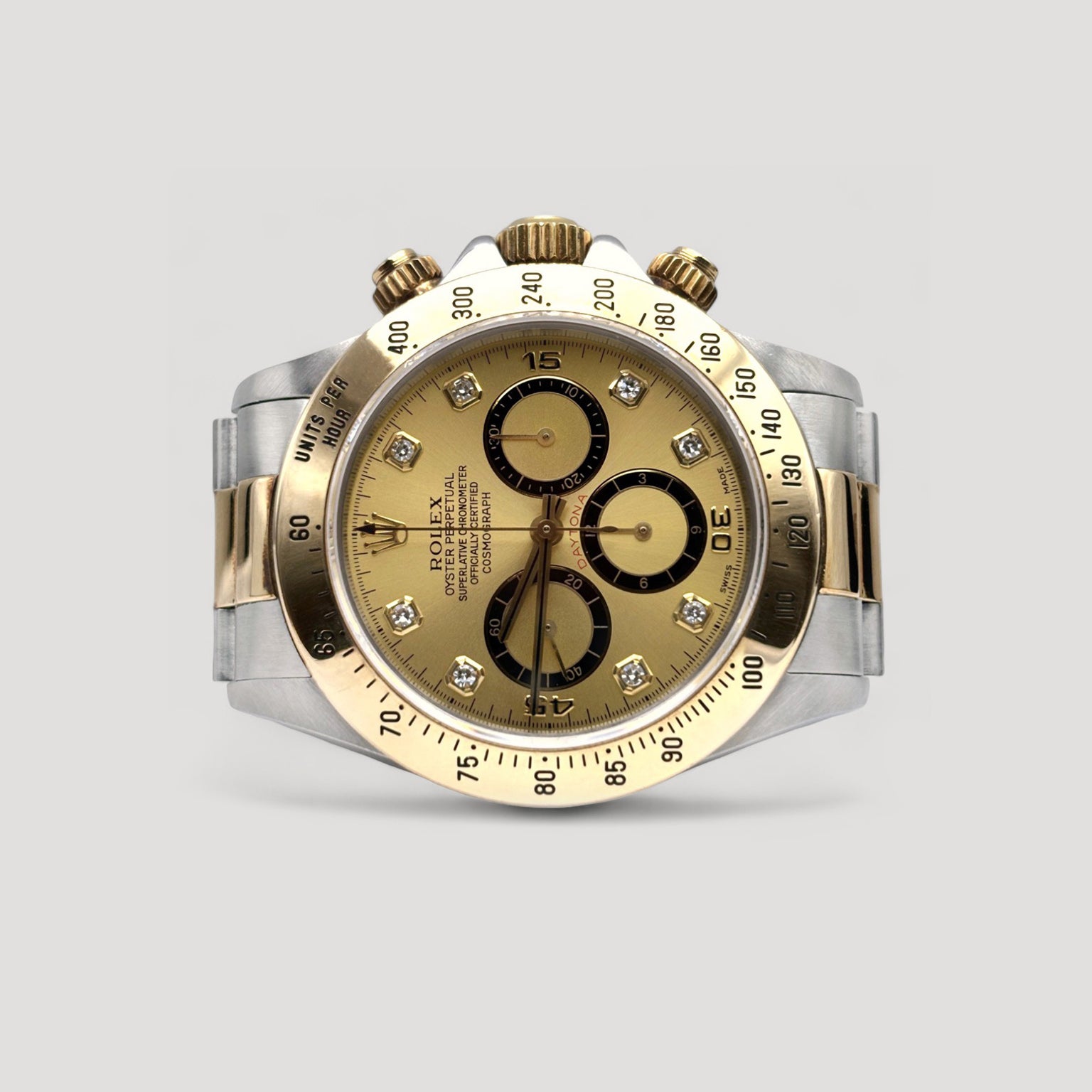 Mint Rolex Daytona Zenith Champagne w/ 8 Points Diamond "Inverted 6" H ...